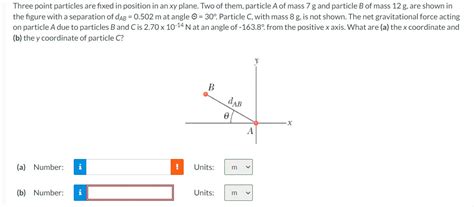 Solved Three Point Particles Are Fixed In Position In An Xy Chegg