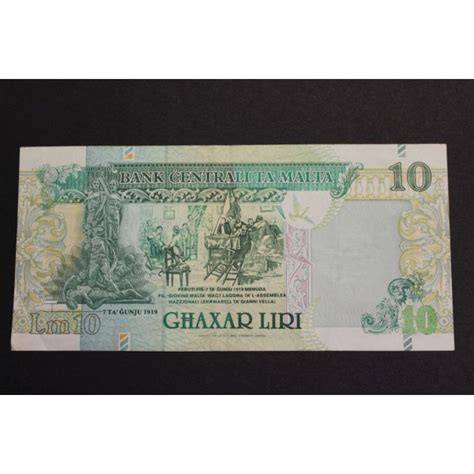 1994 Malta 10 Liri Emanuel Ellul Billete