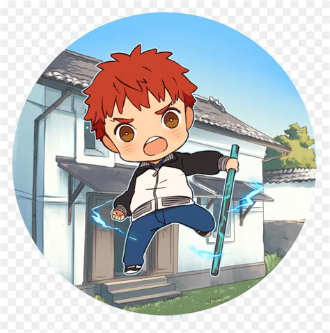 Danbooru Emiya Shirou Chibi Person Human Window Hd Png Download