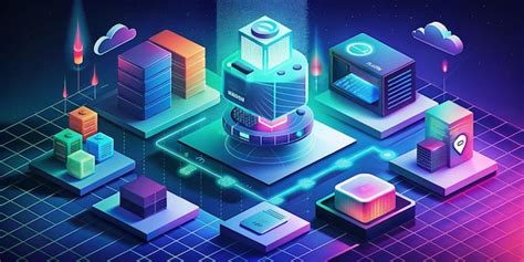 Generate A Set Of Clean 3d Isometric Icons For A Technology App