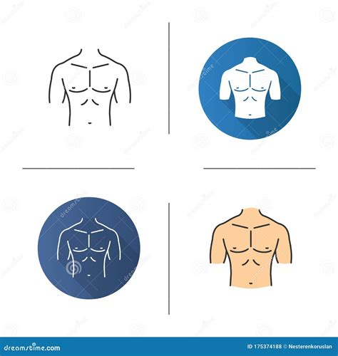 Muscular Male Chest Icon Stock Vector Illustration Of Line 175374188