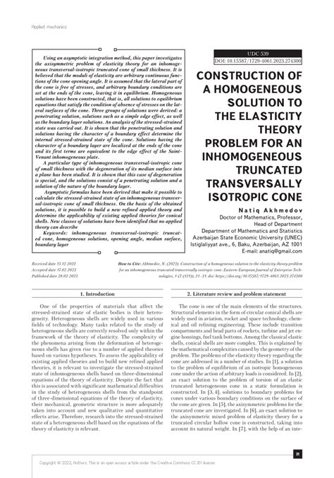 pdf construction of a homogeneous solution to the elasticity theory