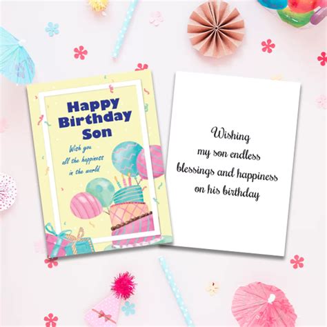 Son Happy Birthday Greeting Cards Custom Labels Stickers