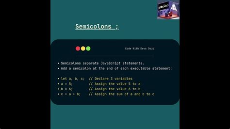 Javascript Semicolons Explained Code Clarity With Semicolons Coding