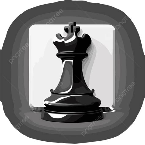 흰색 사각형이 있는 체스 조각 앱 아이콘 벡터 흰색 배경에 킹 체스 조각의 단순한 검은색 아이콘 그림자 없음 작은 프레임 중앙 Png 일러스트 및 벡터 에 대한 무료