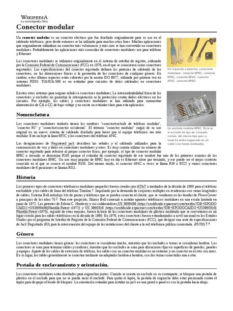 Conector Modular Pdf Conector Eléctrico Equipo De Telecomunicaciones