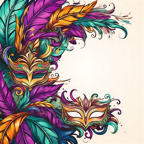 Premium Photo Frame Of Renaissance Mask Themed Scribbles Border With
