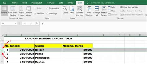 Cara Membuat Judul Excel Tidak Bergerak
