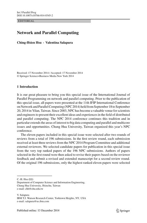 Pdf Network And Parallel Computing