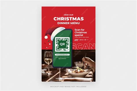 Premium Psd Christmas Qr Code Flyer Template In Psd V3
