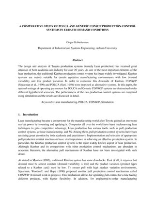 Polca Versus Conwip PDF Manufacturing Industry Industries