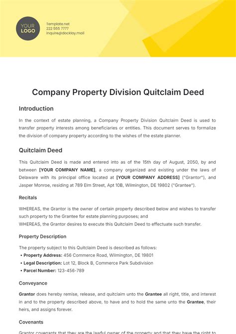 Free Deed Of Assignment Template To Edit Online