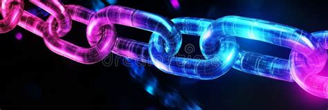 Digital Chain Link Technology Abstract Image Of A Glowing Chain Link