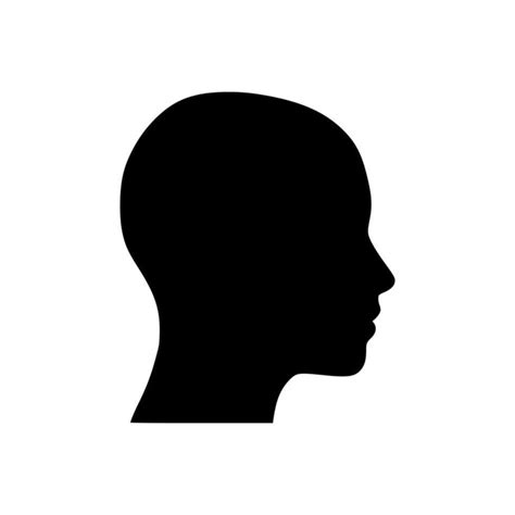 Human Head Icon Human Head Profile Black Shadow Silhouette Vector