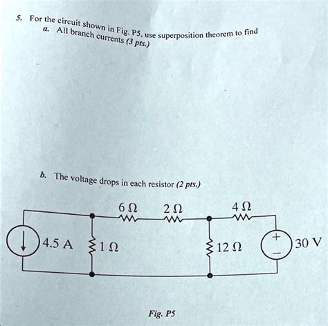 solved for the circuit shown in fig ps use the superposition theorem
