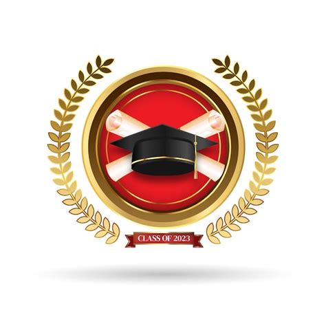 Premium Vector Class Of 2023 Background With Graduation Hat Confetti Golden Ribbon And Certificate