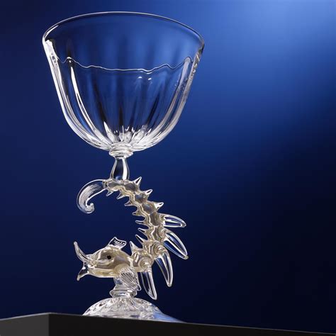 Contemporary Prezioso Tris Gold Leafed Hand Blown Glass Goblets And