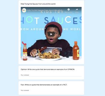 Google Form Hypothesis Theory Fact Or Opinion Practice TPT