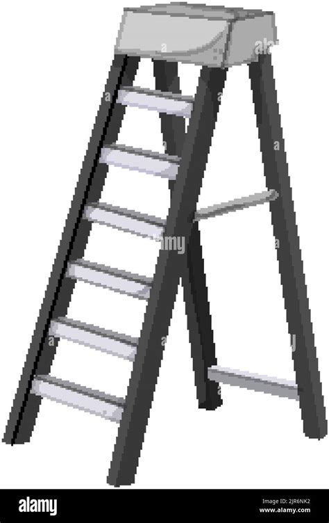 Safety Step Ladder Safety Cartoon Vector Illustration Stock Vector