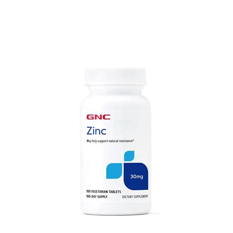 Gnc Zinc 30 Mg 100 Vegetarian Tablets