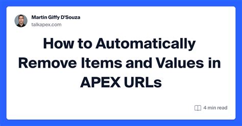 How To Automatically Remove Items And Values In Apex Urls