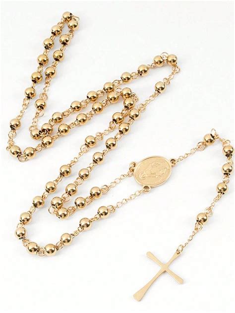 Gold Cross Rosary Gold Cross Jewelry For Baptism Gold Catholic Cross