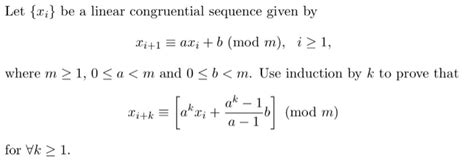 Solved Let Xi Be A Linear Congruential Sequence Given By