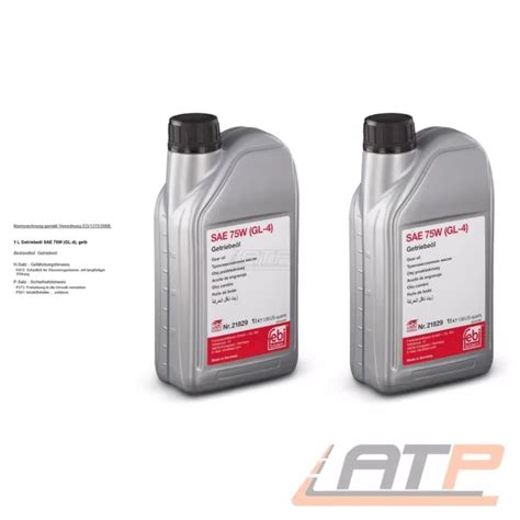 2 L OLIO Cambio Sae 75W Gl-4 Febi Giallo Per Vw Volkswagen EUR 28,89 ...