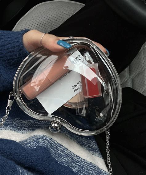 Y2k 하트 투명 체인 크로스백 가방 Bg 46 클로 에이블리