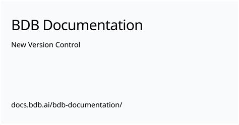 new version control documentation