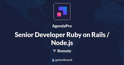 Senior Developer Ruby On Rails Nodejs At Agendapro Remote Work From Home Get On Board