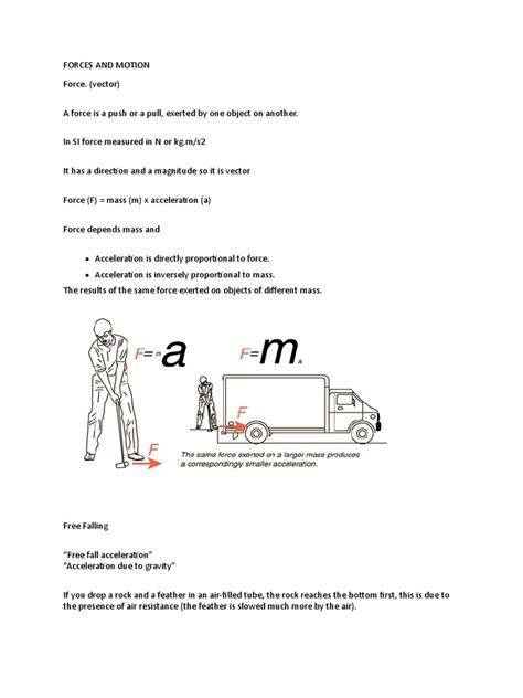 Igcse Physics Notes Pdf Force Weight