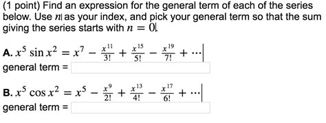 solved find an expression for the general term of each of