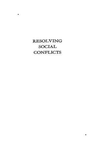 Resolving Social Conflicts Lewin Kurt Free Download Borrow And