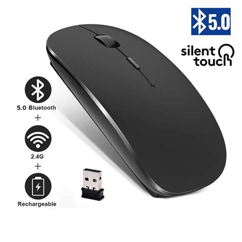 2 4ghz Bluetooth Wireless Rechargeable Mouse Ergonomic Mini Usb Silent Optical Mouse For Pc