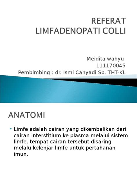 Limfadenopati Penyebab Klasifikasi Dan Diagnosis Diferensial Pdf