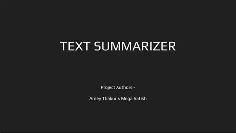 PDF Text Summarizer