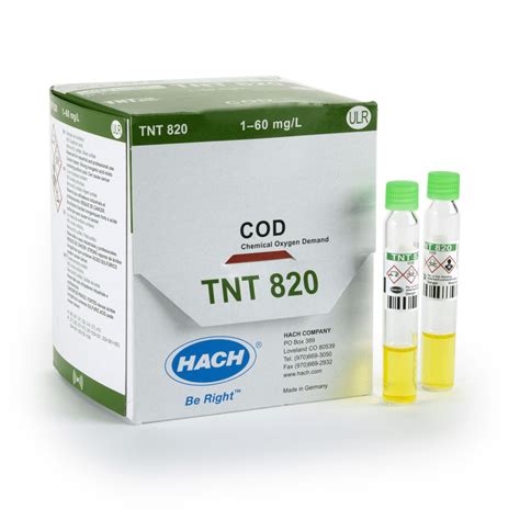 Hach Cod Tntplus Vial Test Ulr 1 60 Mgl Cod 25 Tests Tnt820