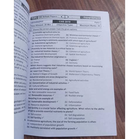 Tips Css Solved Past Papers Geography 2016 2024