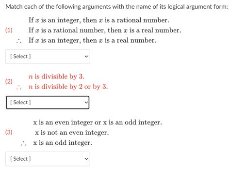 solved match each of the following arguments with the name