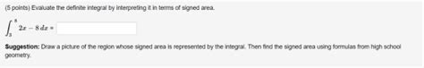 5 Points Evaluate The Definite Integral By Interpreting It In Terms