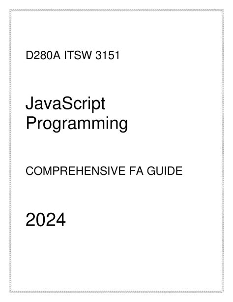 Wgu D280a Itsw 3151 Javascript Programming Comprehensive Fa Guide 2024 Scholarfriends