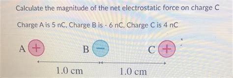 solved calculate the magnitude of the net electrostatic