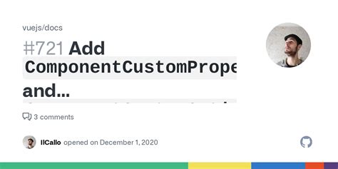 Add `componentcustomproperties` And `componentcustomoptions` Usage Into