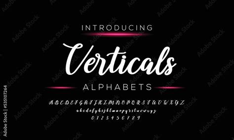 Script Font Display Alphabet Handwriting Style Fonts Set Typography A To Z And Numbers Stock