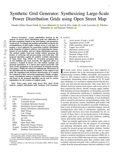Pdf Synthetic Grid Generator Synthesizing Large Scale Power Distribution Grids Using Open
