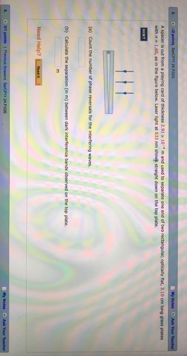 Solved Ask Your 5 2 Points Sercp11 24 P 024 A Spacer Is