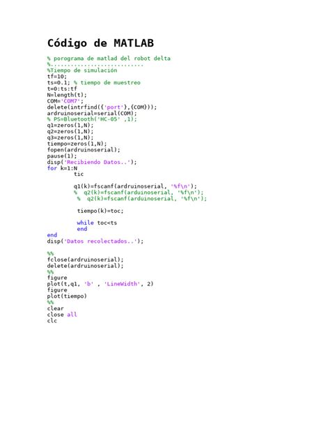 Código De Matlab Pdf