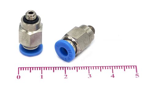 Пневмофитинг цанговый прямой с наружной резьбой PC 4-М5х0.8 HIMPT ...