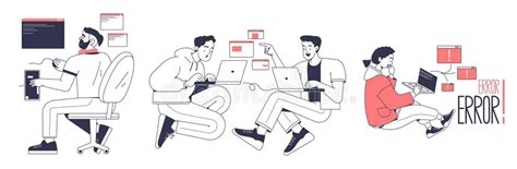 Programmers Work On Computers Stock Illustration Illustration Of Concept Programmer 281138530